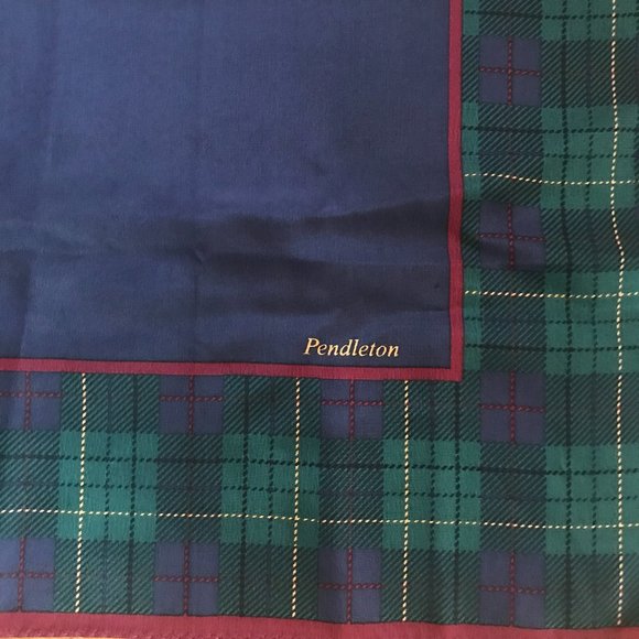Pendleton | Accessories | Pendleton Silk Scarf Navyplaid 2 X 21 | Poshmark